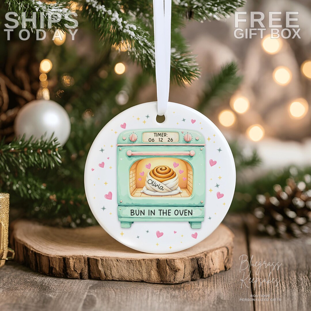 Bun in the Oven Pregnancy Announcement Ornament – Personalized ...