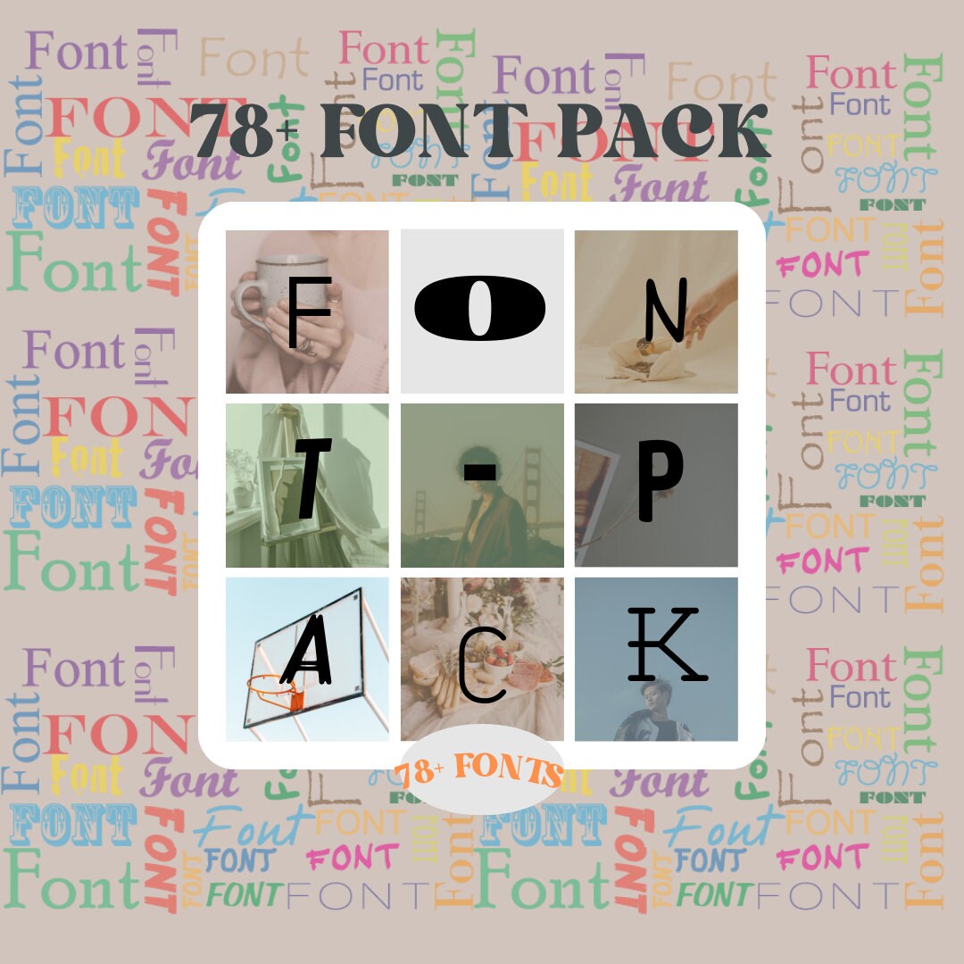 78 Font Pack Modern Retro Arabic Japanese Serif - Etsy