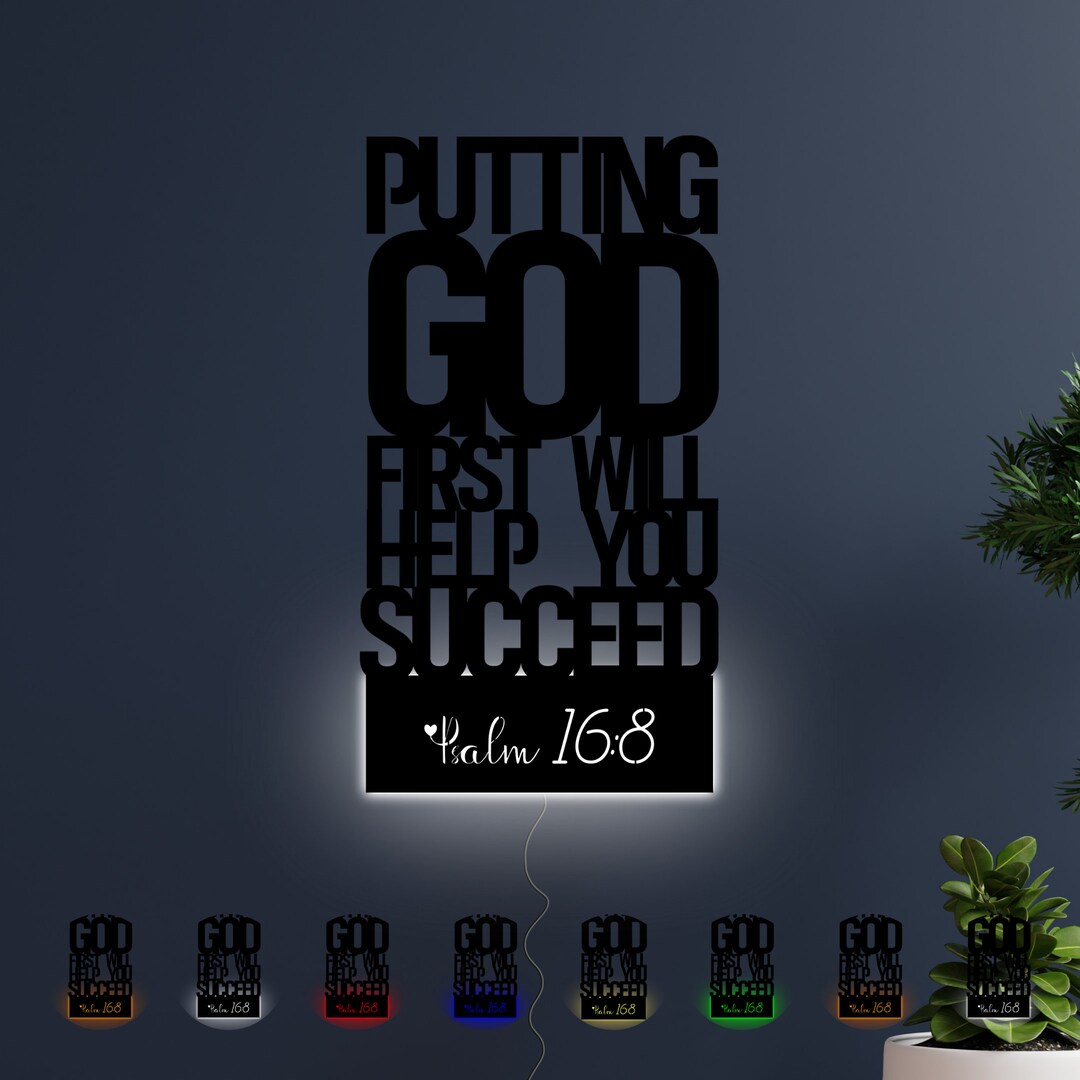 Bible Verses Multi Color LED Wall Decor With Remote Control&power ...