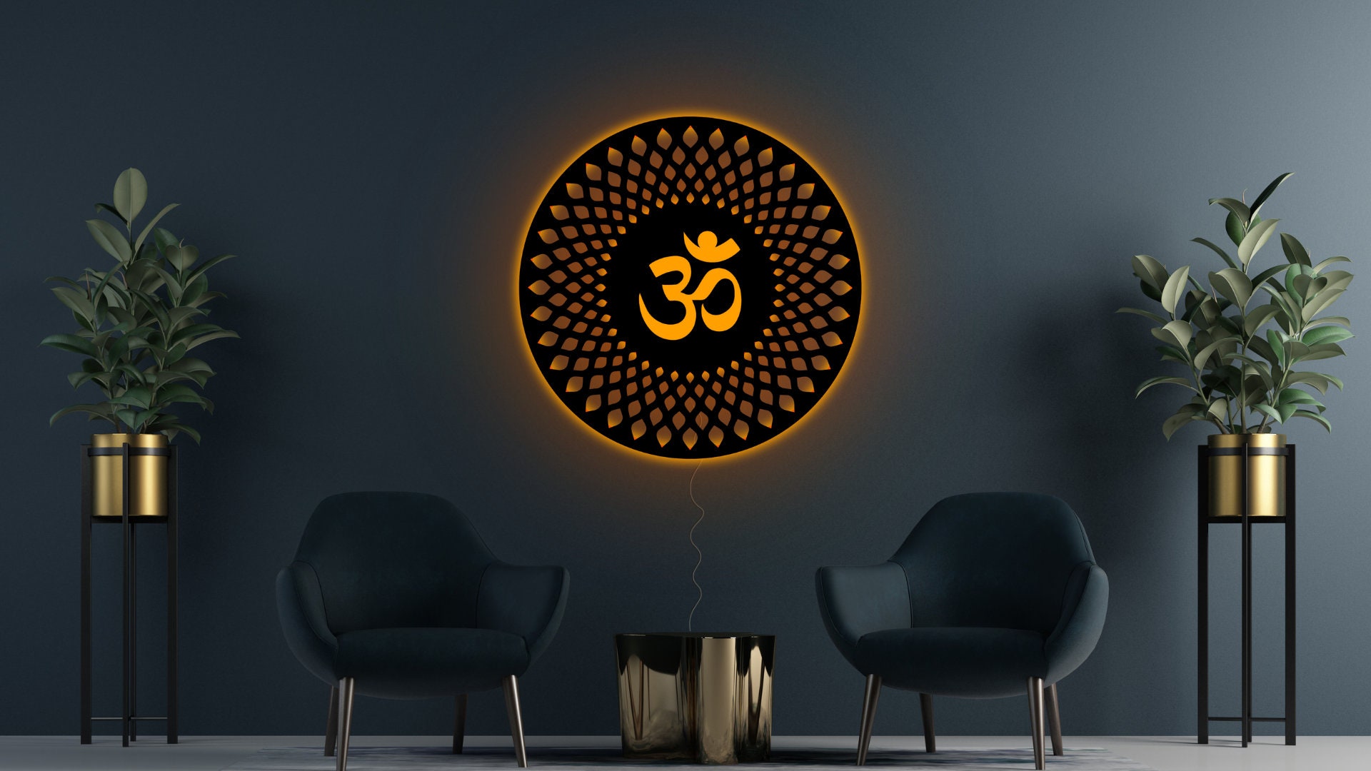 Yoga Meditation Multi Color LED Wall Decor With Remote Control&power ...