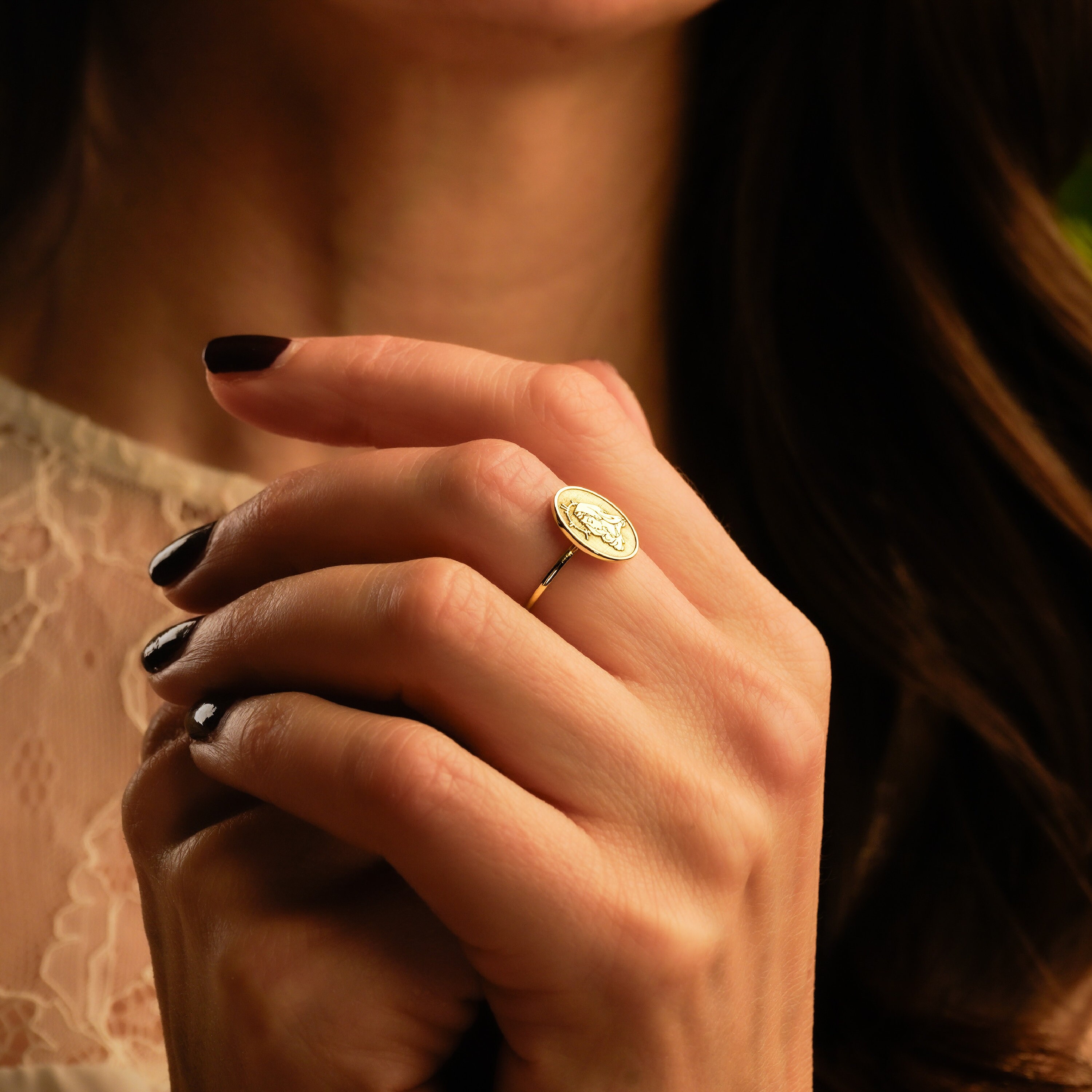 Miraculous Medal Coin Ring Virgin Mary and Engagement Cross, Christian ...