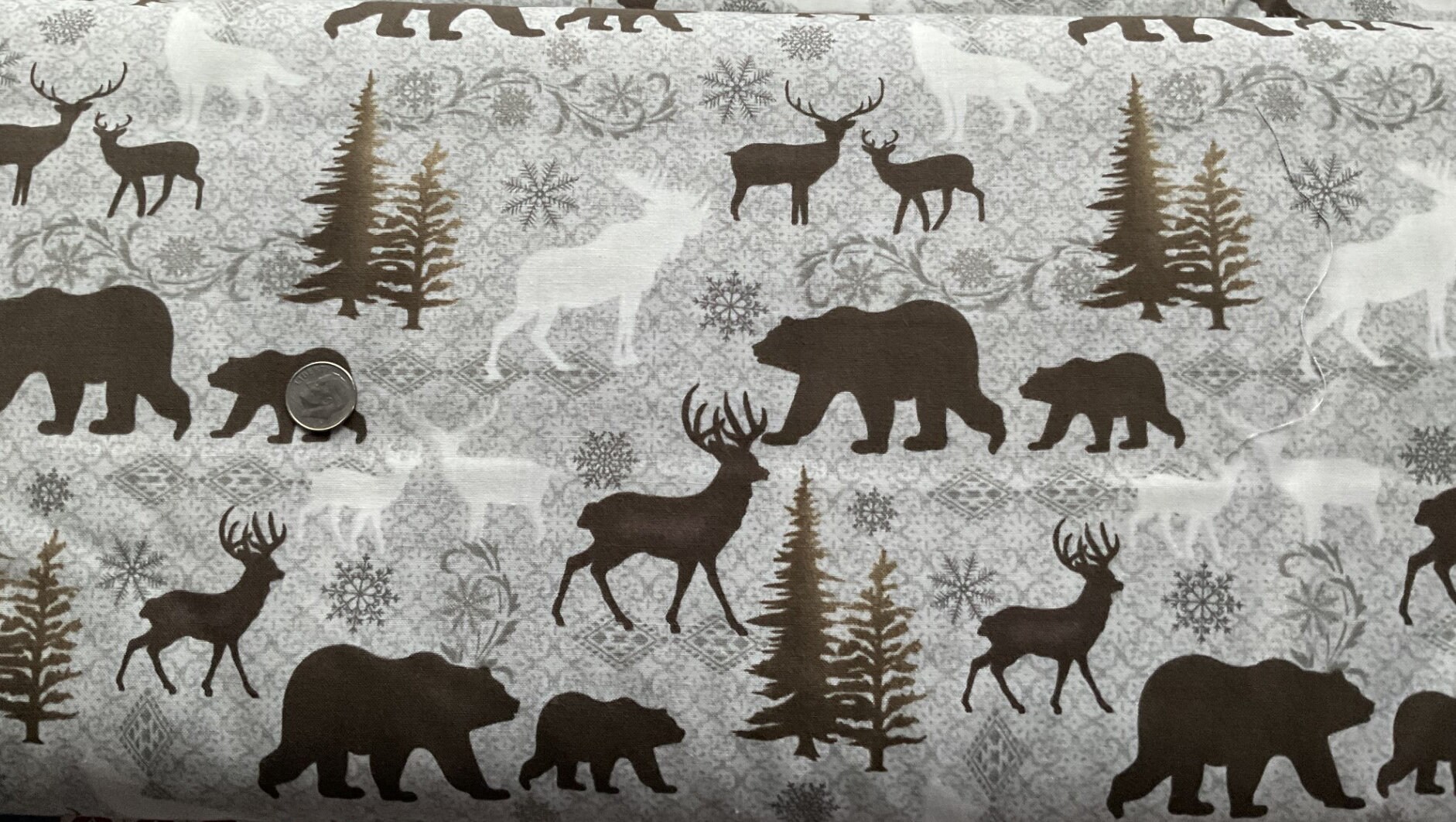 Wild Animal Fabric Bundle, Moose, Bear, Deer, Paw Prints, 8 Pieces, 100 ...