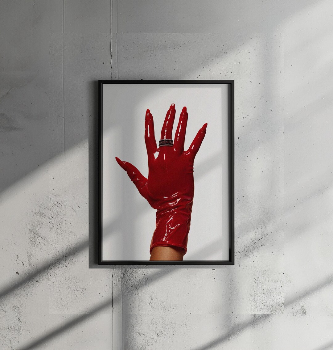 Red Latex Editorial Retro Print, Red Outfit Print,printable Wall Art ...