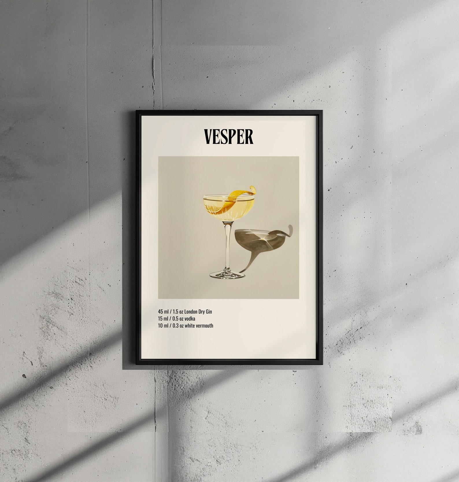 Vesper Cocktail Poster, Retro Poster Print, Printable Wall Art, Bar ...