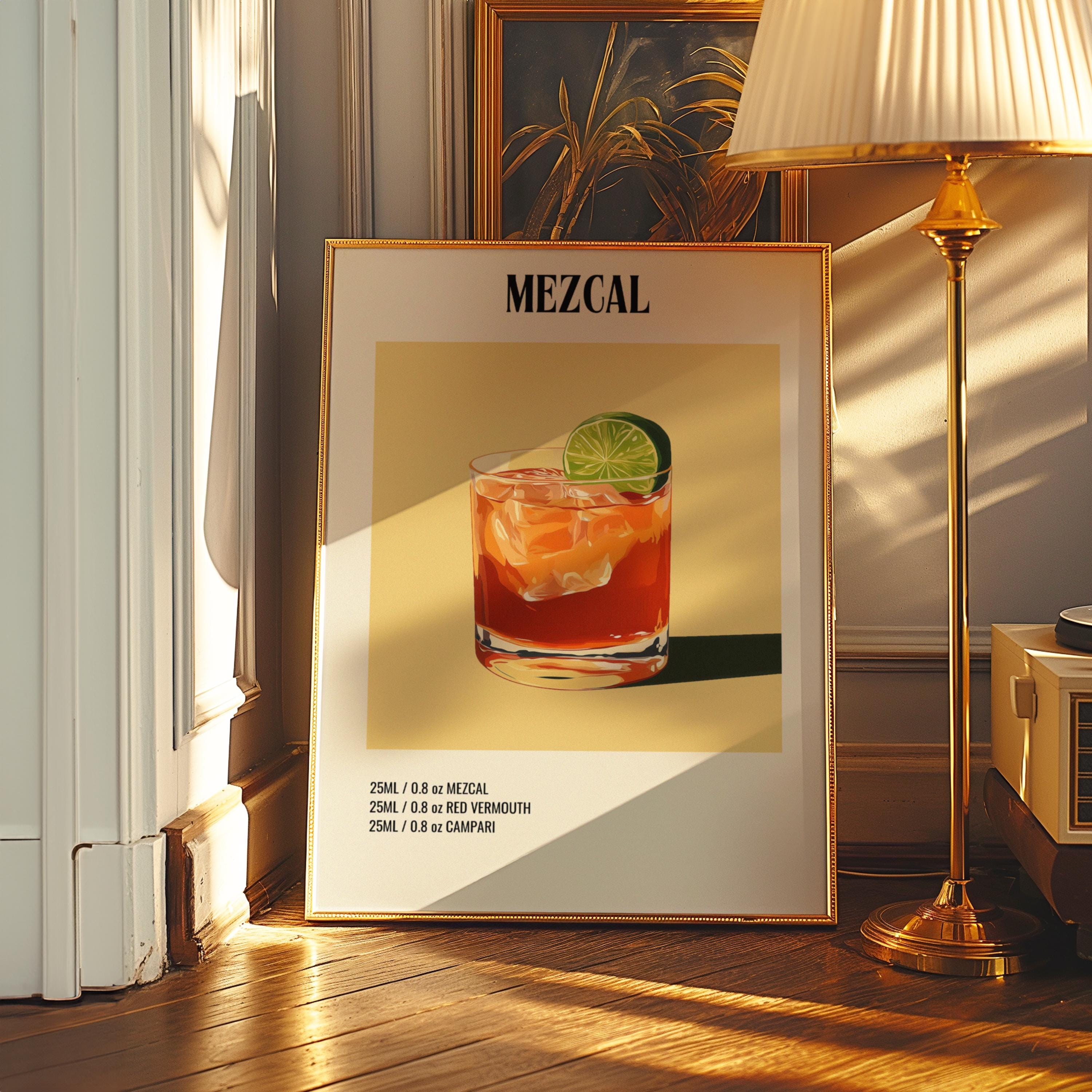 Mezcal Cocktail Poster, Retro Poster Print, Printable Wall Art, Bar ...