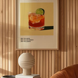 Mezcal Cocktail Poster, Retro Poster Print, Printable Wall Art, Bar ...
