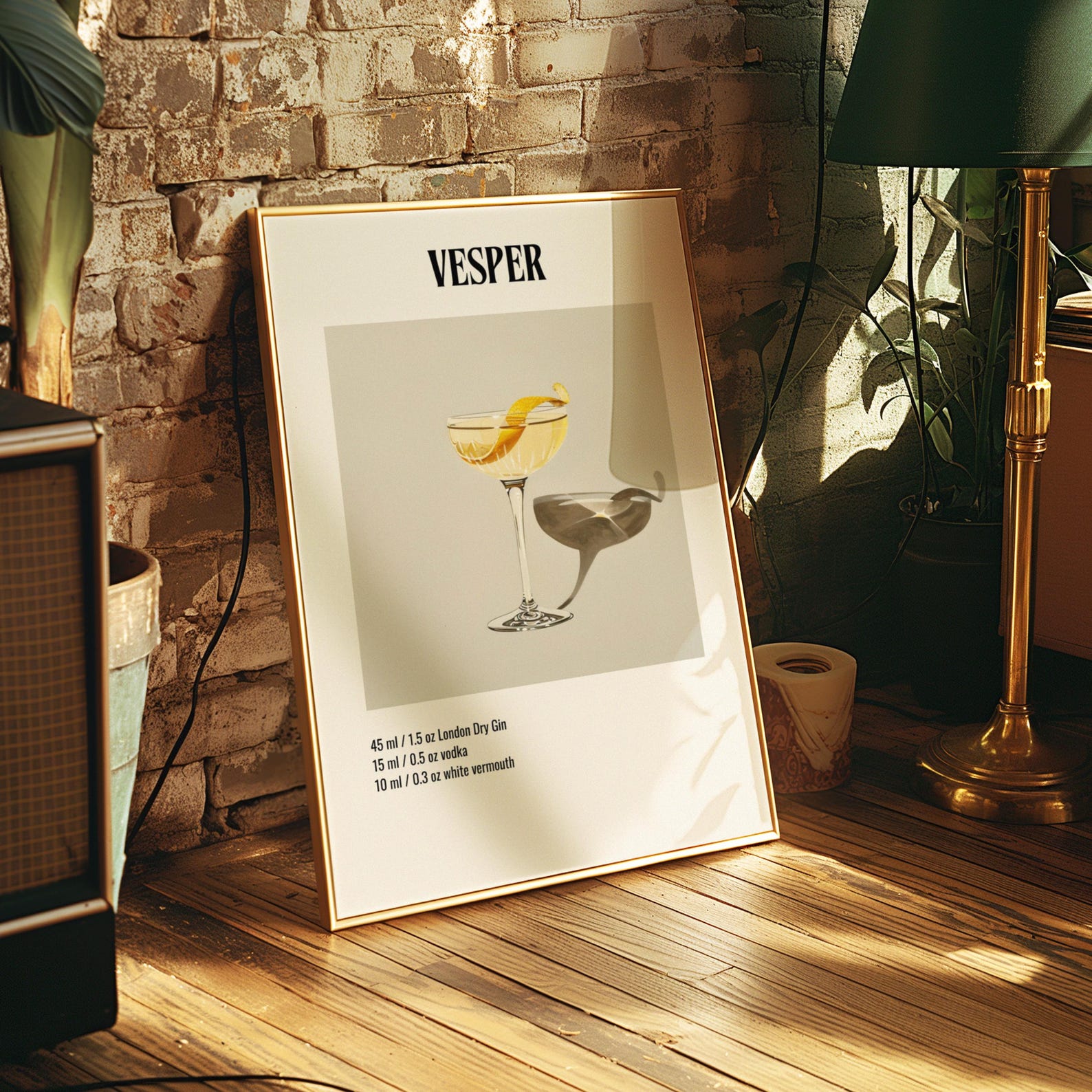 Vesper Cocktail Poster, Retro Poster Print, Printable Wall Art, Bar ...