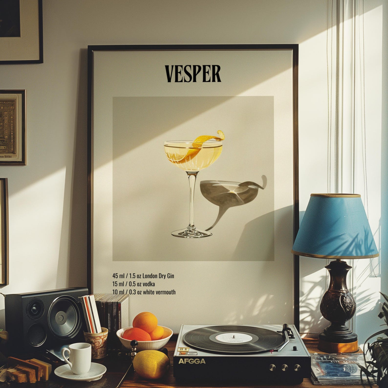 Vesper Cocktail Poster, Retro Poster Print, Printable Wall Art, Bar ...