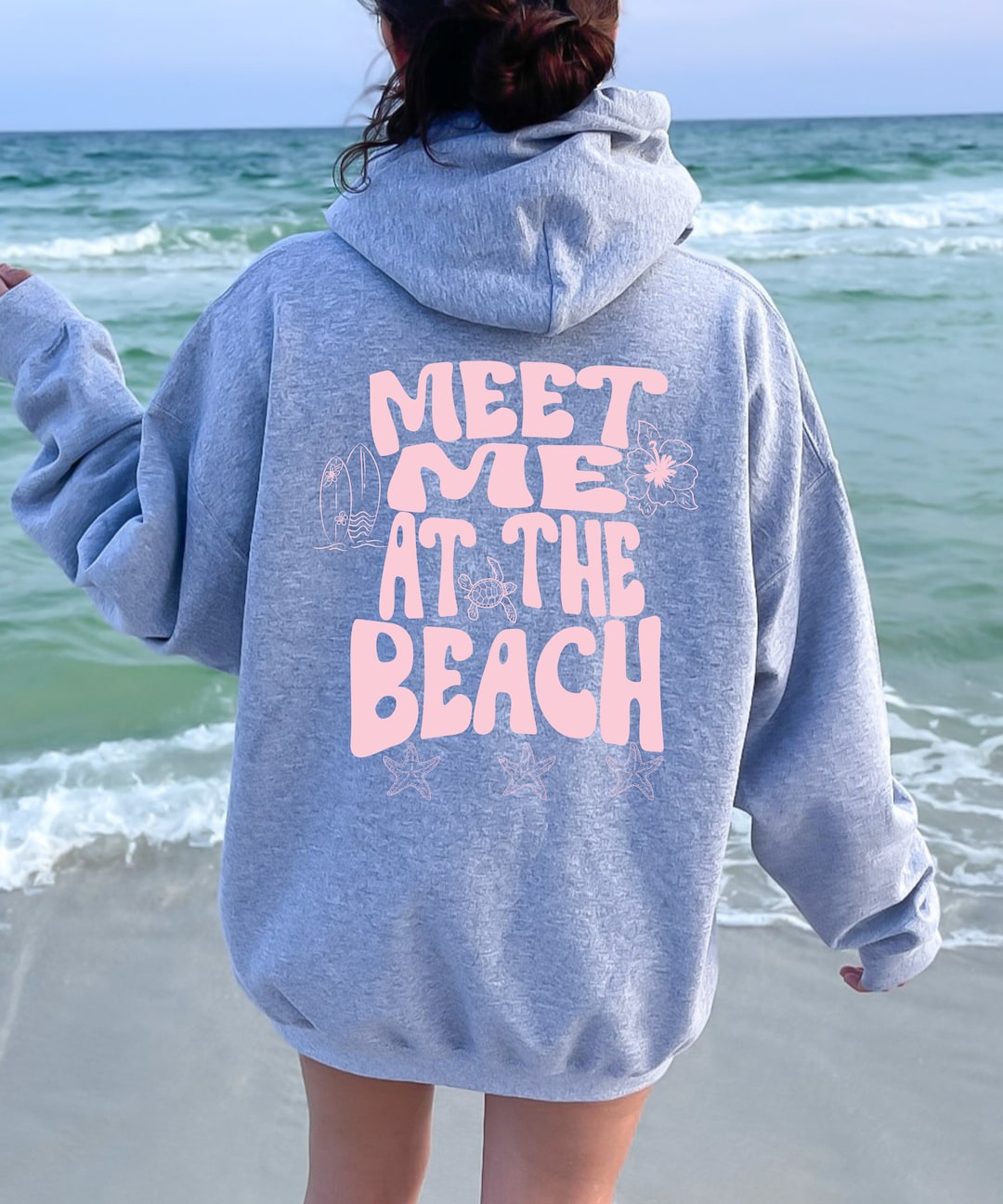 Meet Me at the Beach Hoodie, Custom Beach Sweatshirt, Trendy Sweatshirt ...