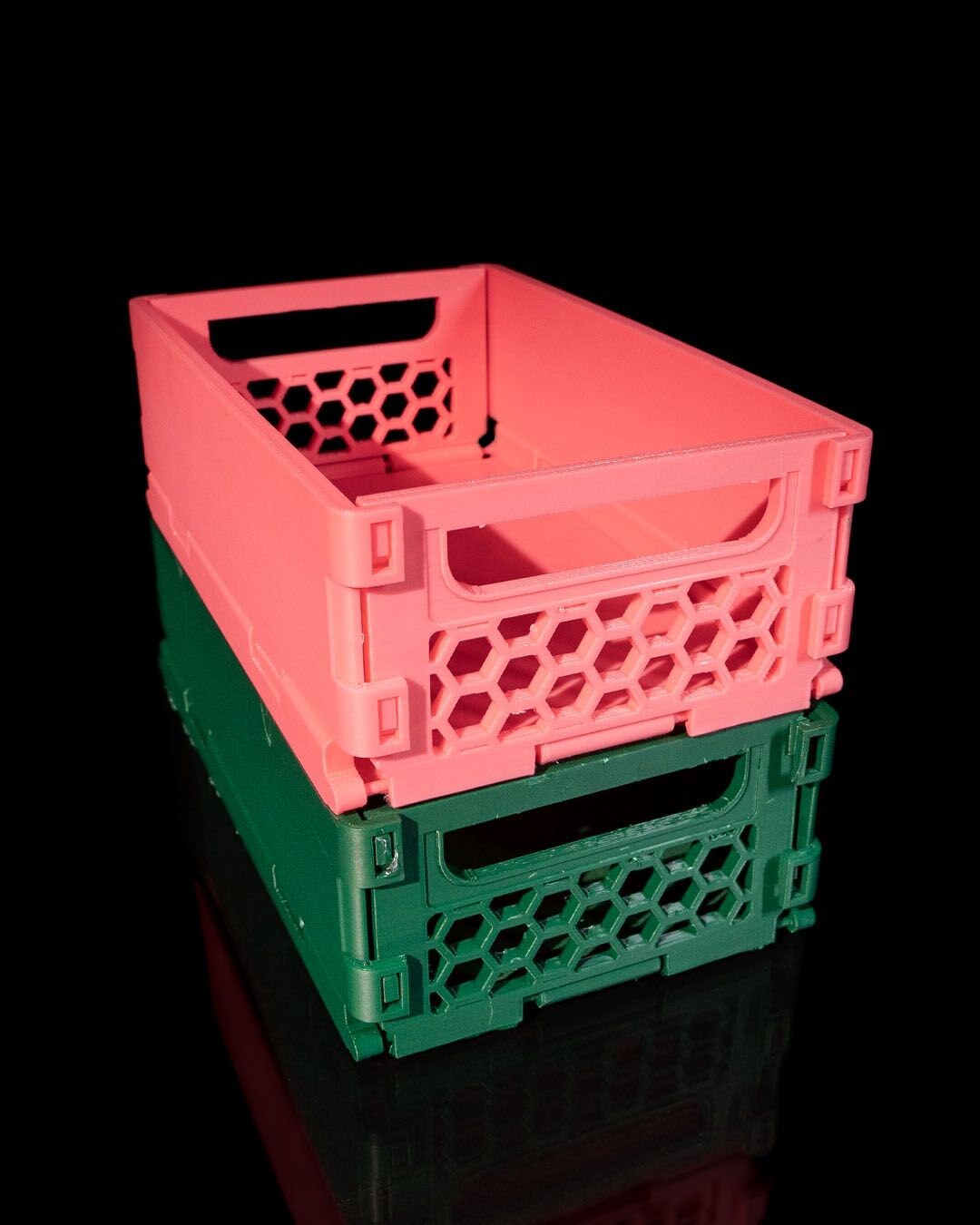 3d Printed Collapsible Stackable Storage Box Foldable Space Saving Storage Solution