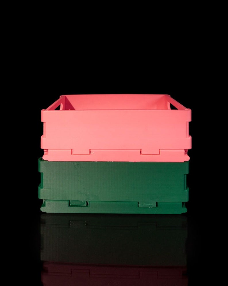 3d Printed Collapsible Stackable Storage Box Foldable Space Saving Storage Solution