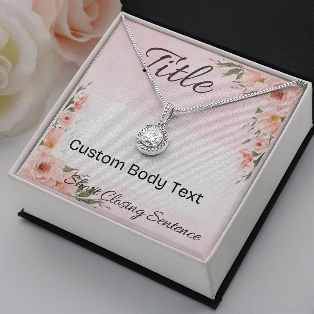 Personalized Necklace Message Card Jewelry Personalized Gift Necklace ...