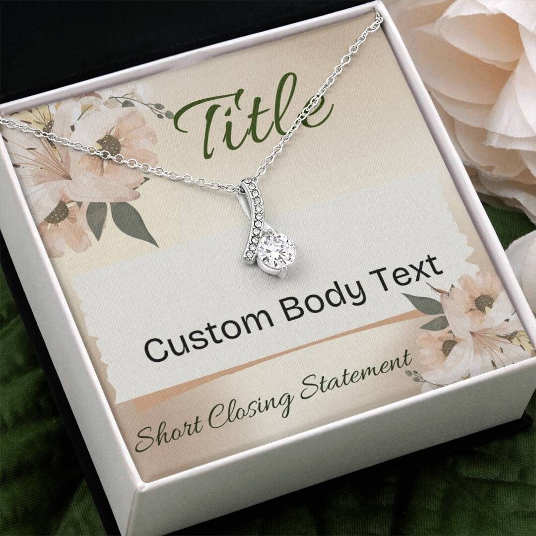 Personalized Necklace Message Card Jewelry Personalized Message Card ...