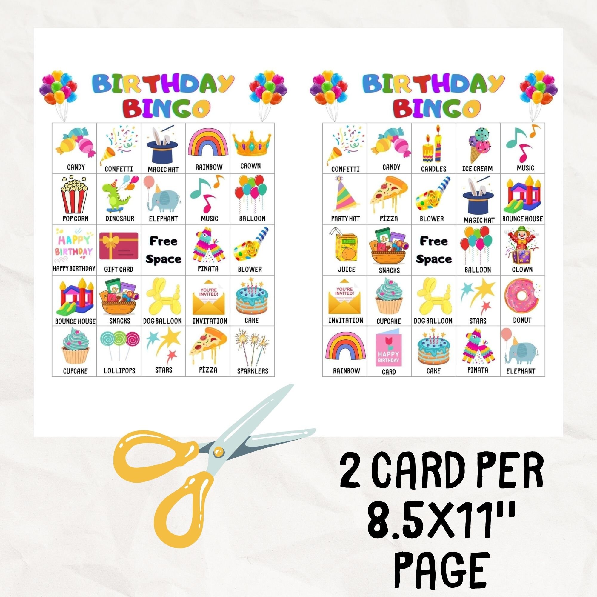 Birthday Bingo, 30 Birthday Bingo Game, Kids Birthday Game, Happy ...