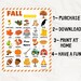 50 Fall Bingo Cards, Autumn Games for Kids, Fall Classroom Party Game ...