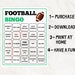 Football Bingo, 30 Football Bingo Cards, Football Activity, Kid's ...