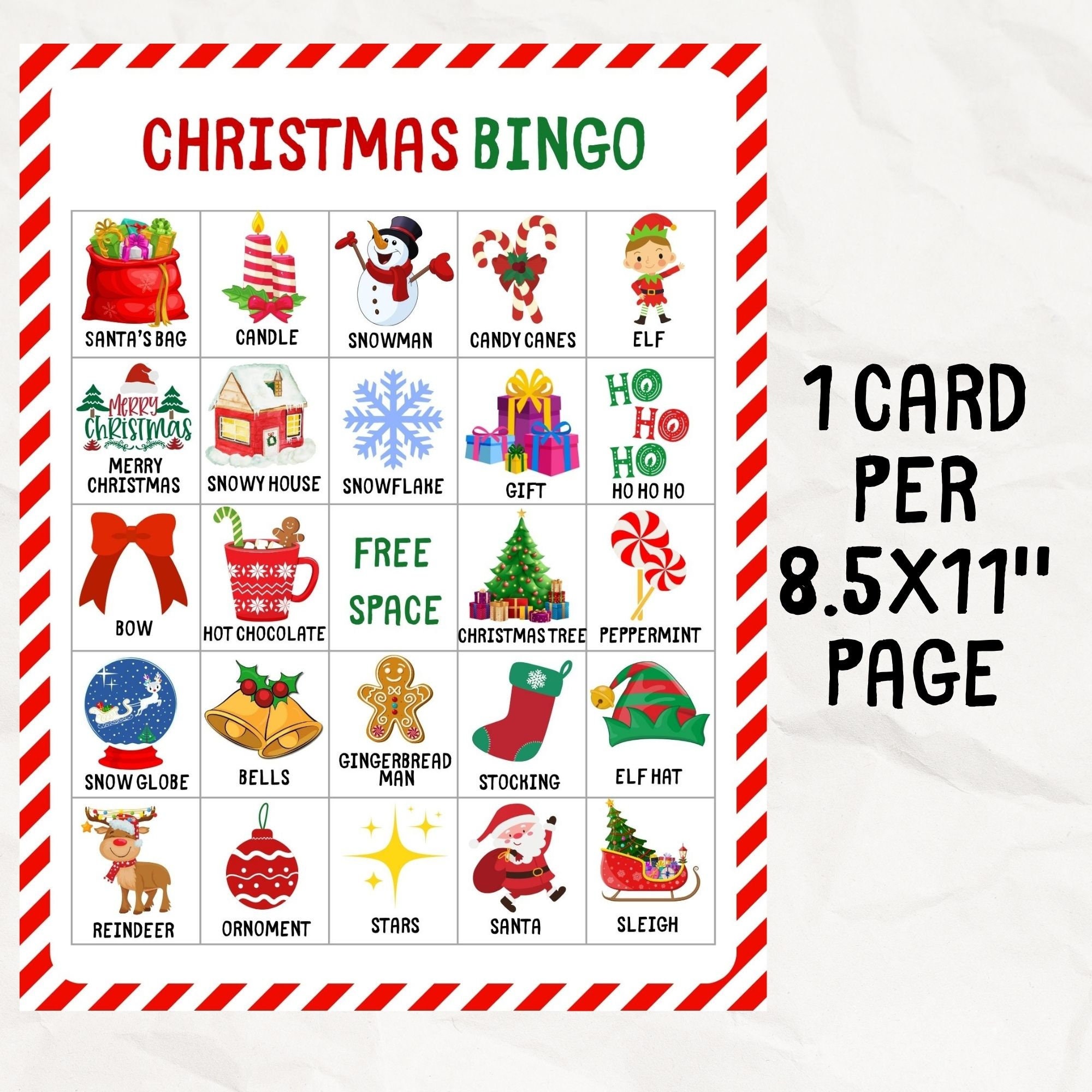 Christmas Bingo, 30 Printable Christmas Bingo Cards, Christmas Activity ...
