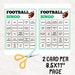 Football Bingo, 30 Football Bingo Cards, Football Activity, Kid's ...