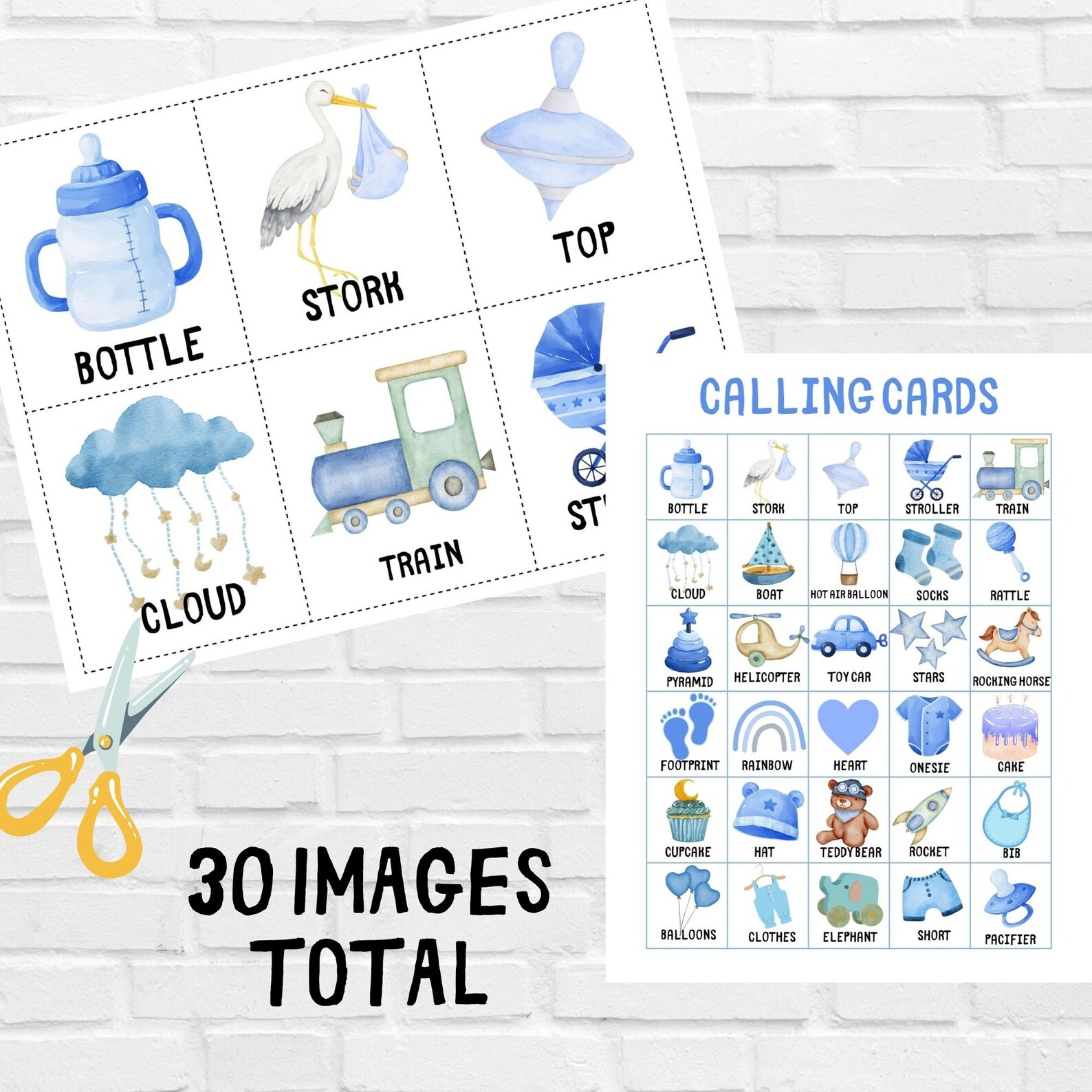 Baby Boy Bingo Game Instant Digital Download, Boy Baby Shower Bingo ...
