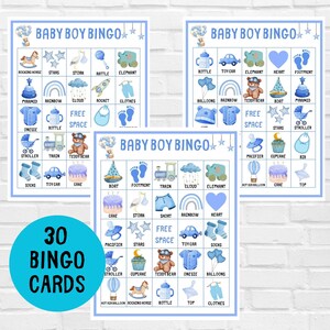 Baby Boy Bingo Game Instant Digital Download, Boy Baby Shower Bingo ...