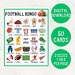 Football Bingo, 50 Football Bingo Cards, Football Activity, Kid's ...