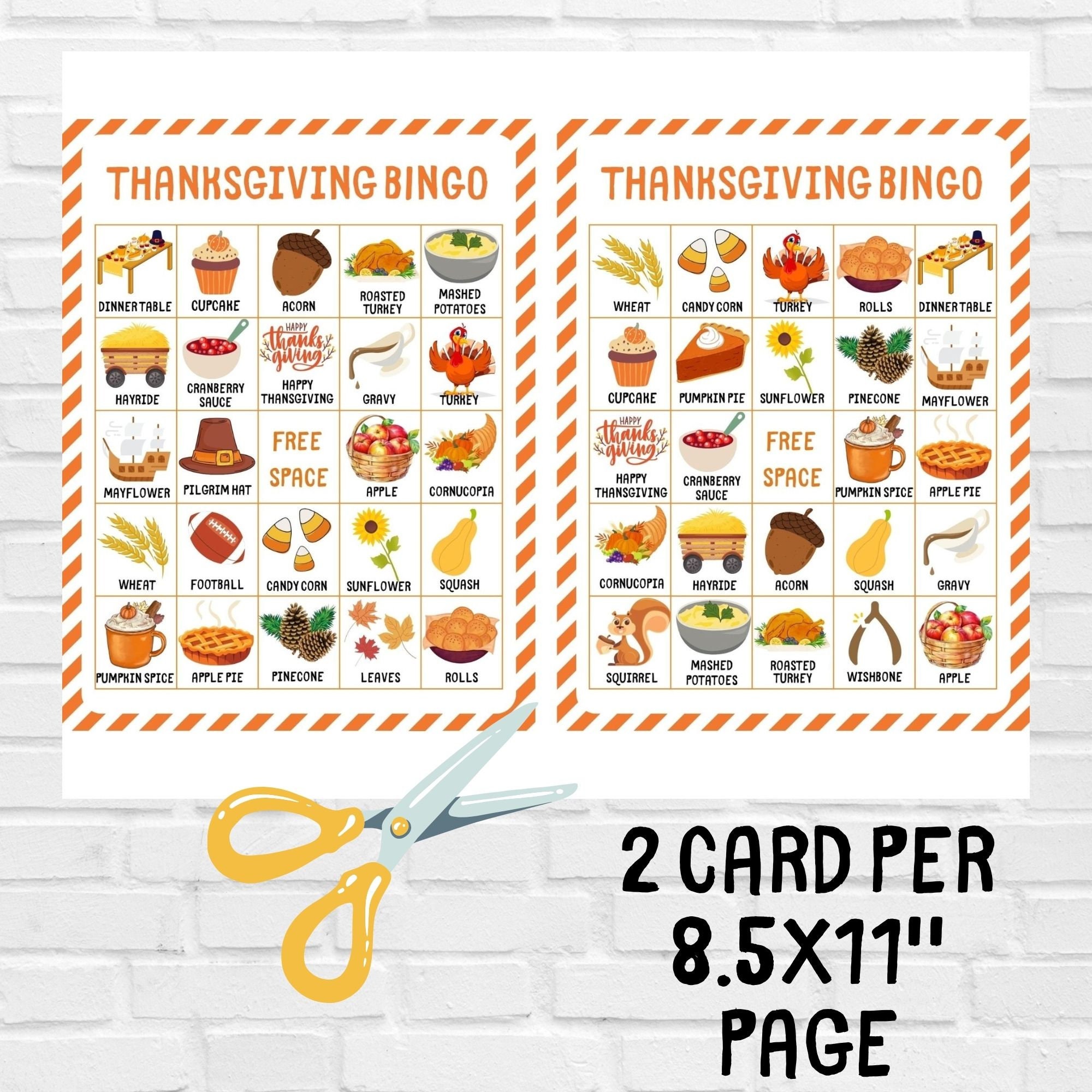 Thanksgiving Bingo, 30 Printable Thanksgiving Bingo Cards, Classroom ...