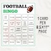 Football Bingo, 30 Football Bingo Cards, Football Activity, Kid's ...