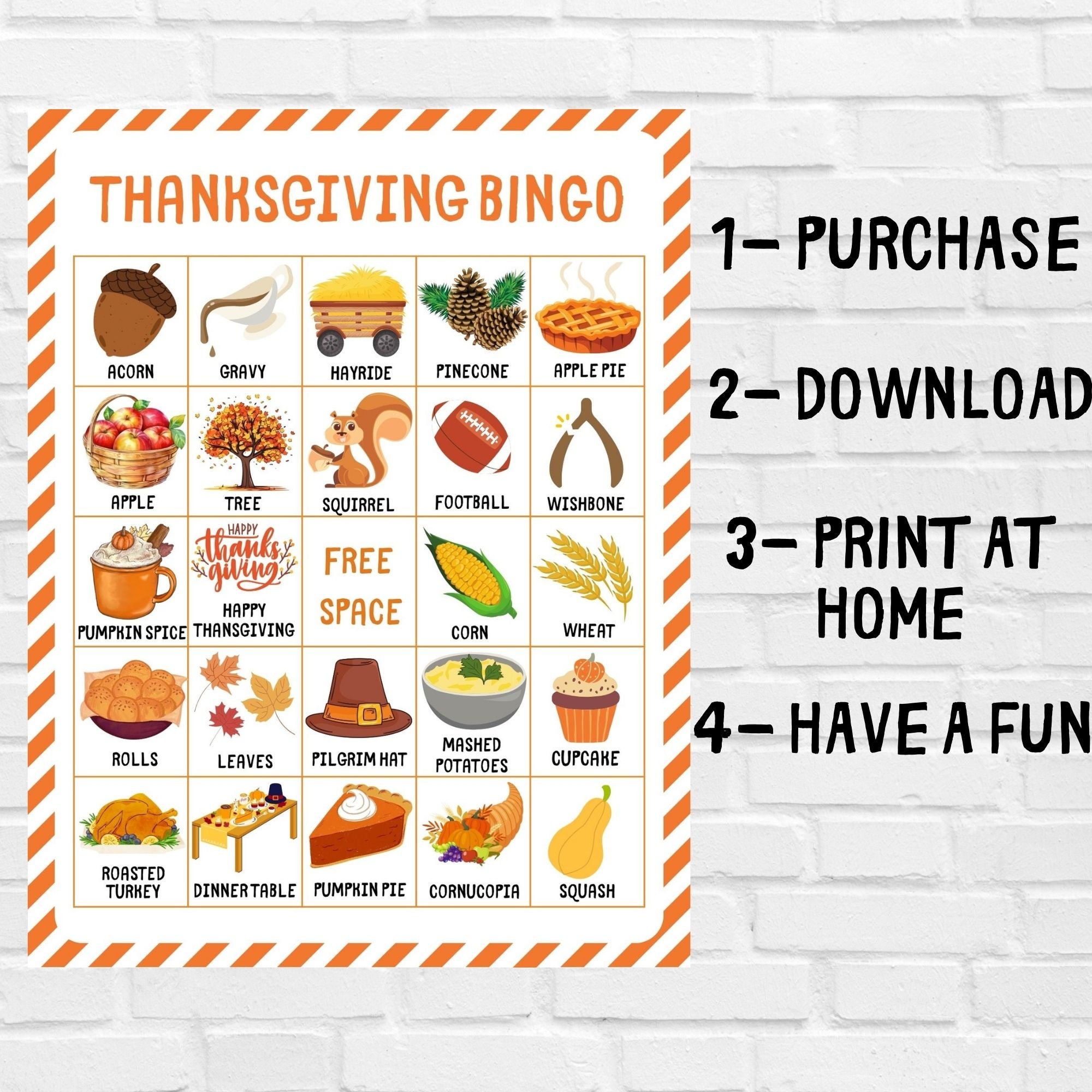 Thanksgiving Bingo, 30 Printable Thanksgiving Bingo Cards, Classroom ...