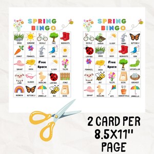 50 Spring Bingo Cards, Printable Spring Bingo Game, Bingo Spring ...