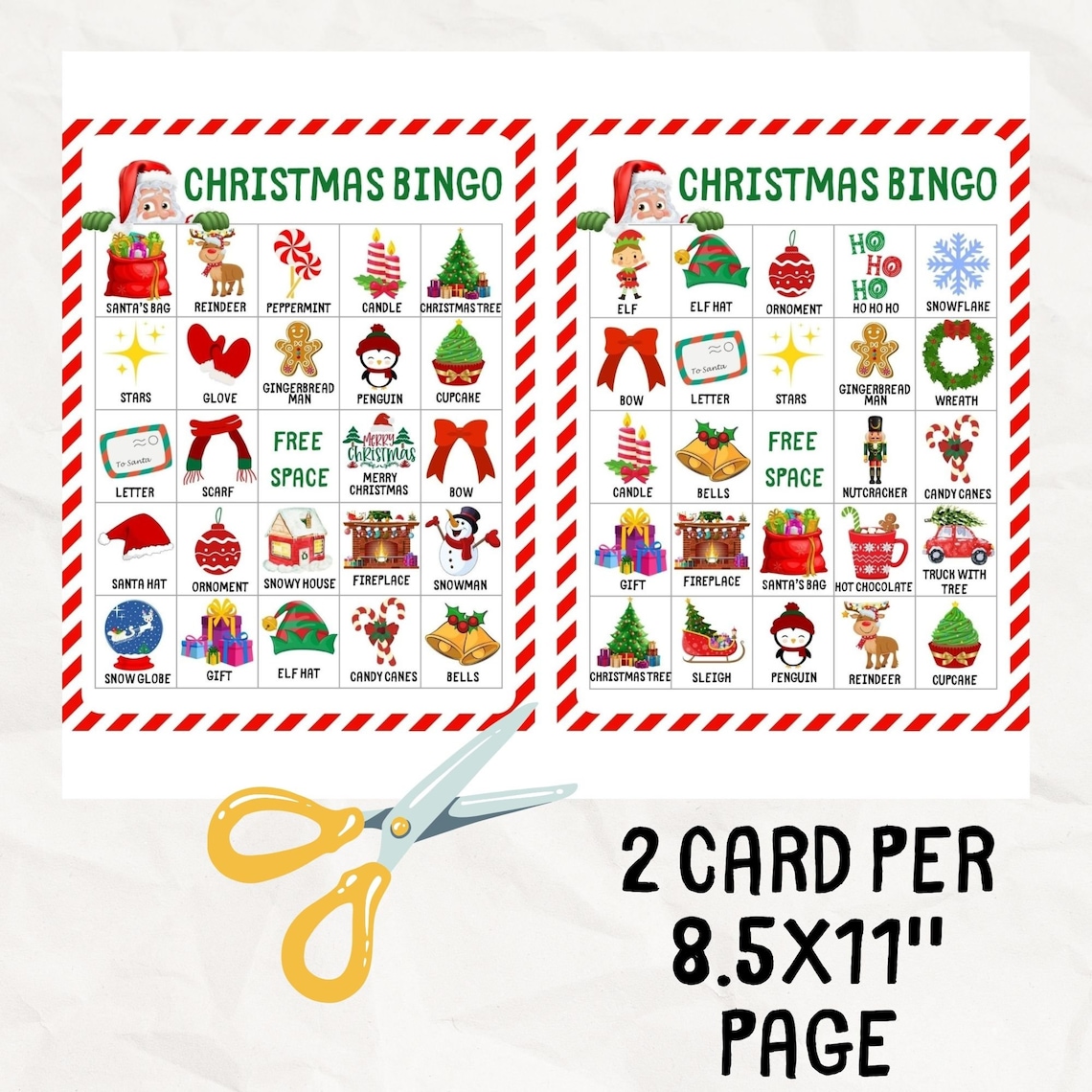 Christmas Bingo, 50 Christmas Bingo Cards, Christmas Activity, Kids ...