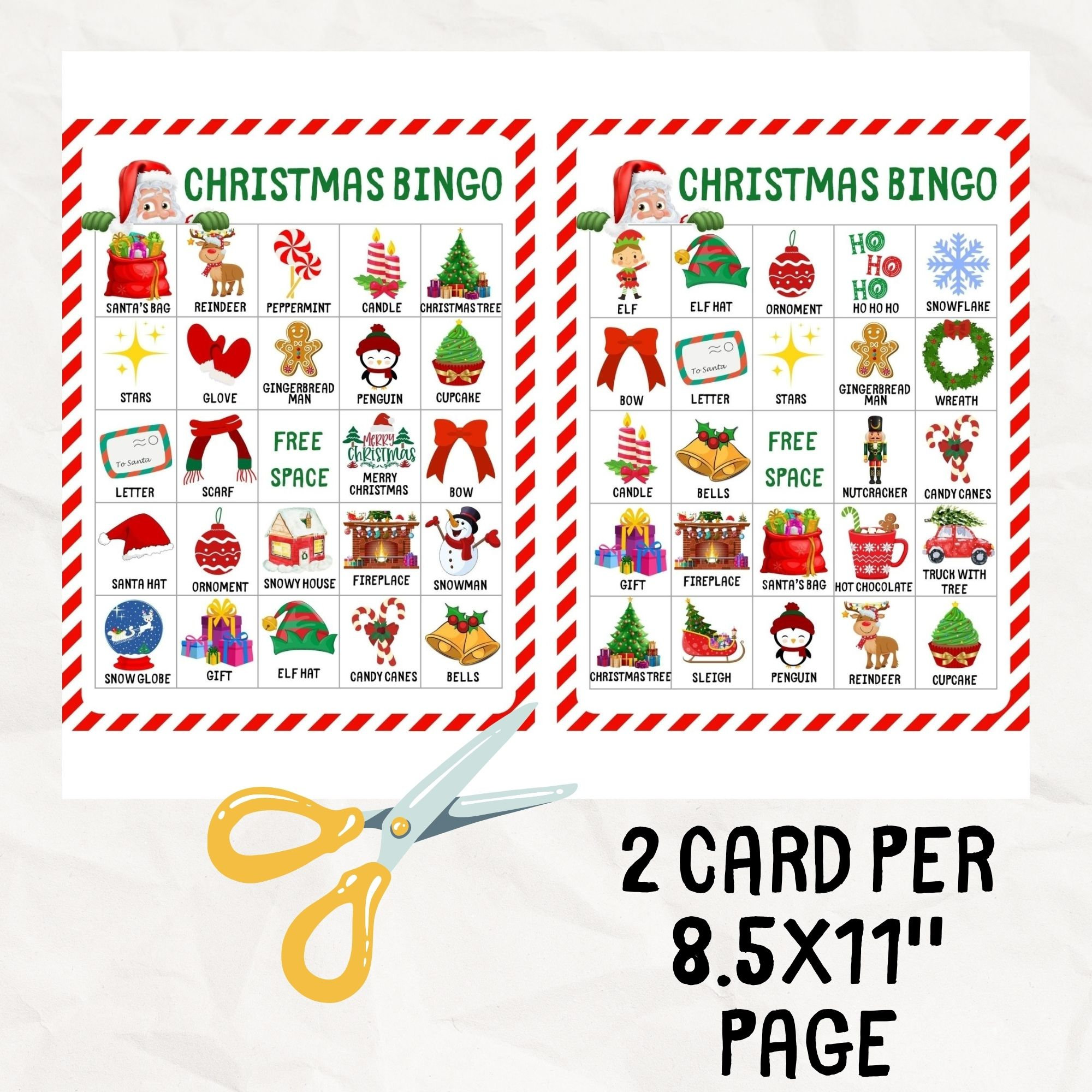 Christmas Bingo, 50 Christmas Bingo Cards, Christmas Activity, Kids ...