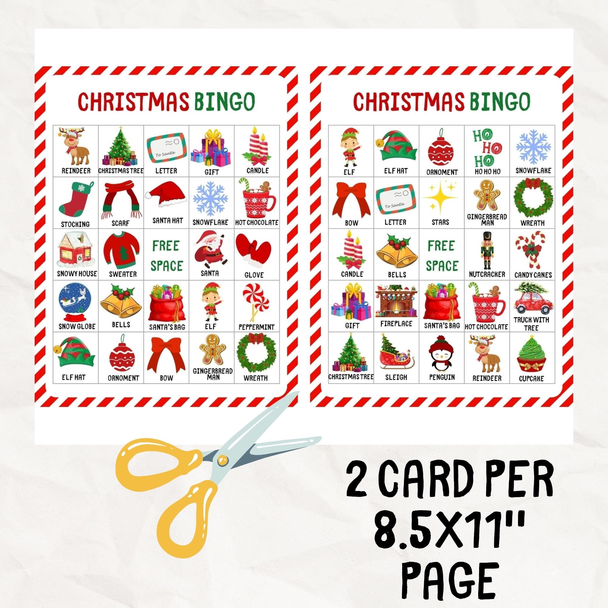 Christmas Bingo, 30 Printable Christmas Bingo Cards, Christmas Activity ...