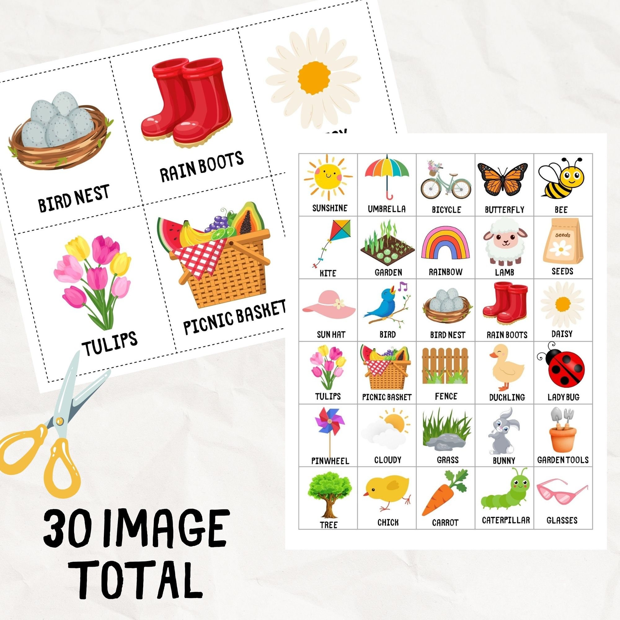 50 Spring Bingo Cards, Printable Spring Bingo Game, Bingo Spring ...