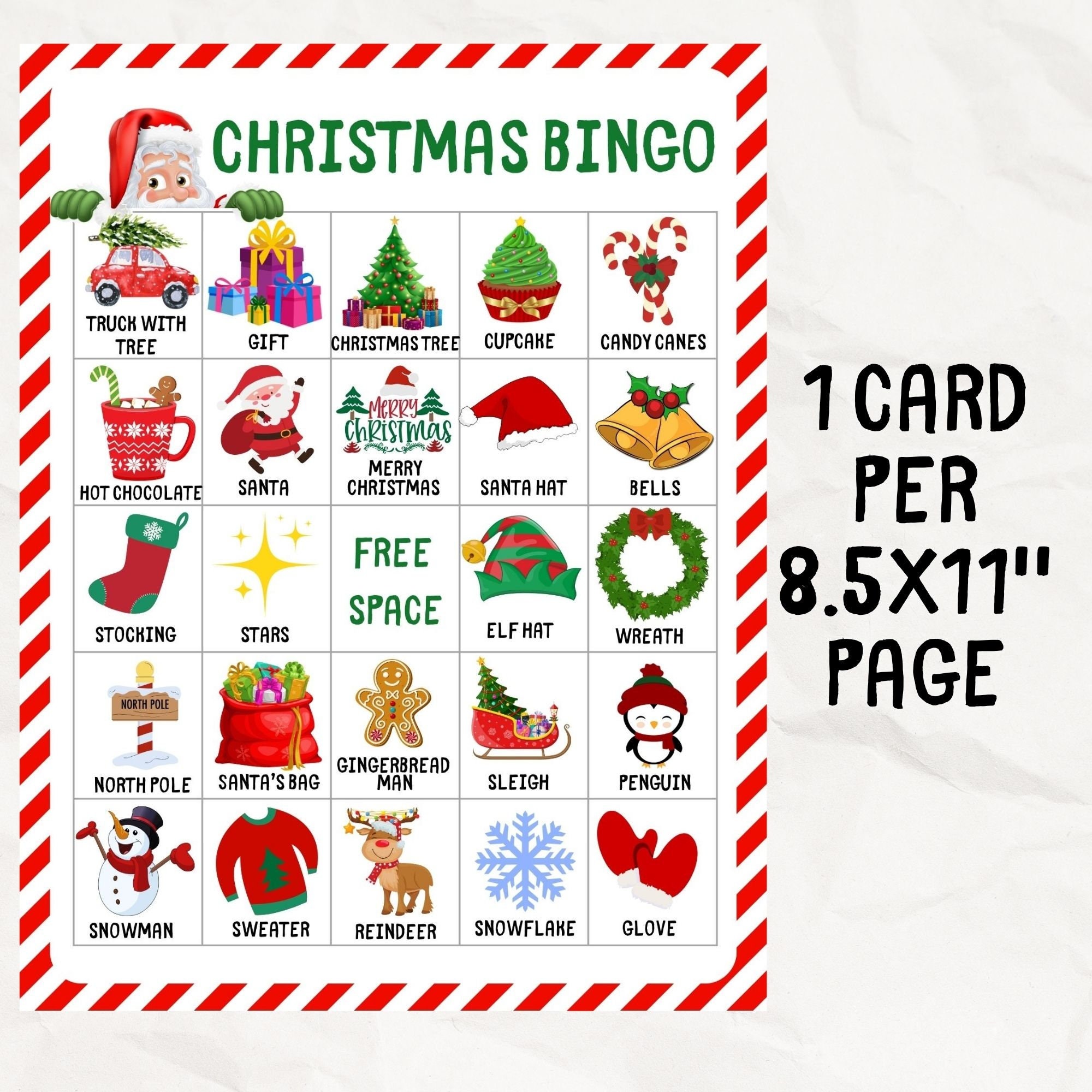Christmas Bingo, 50 Christmas Bingo Cards, Christmas Activity, Kids ...