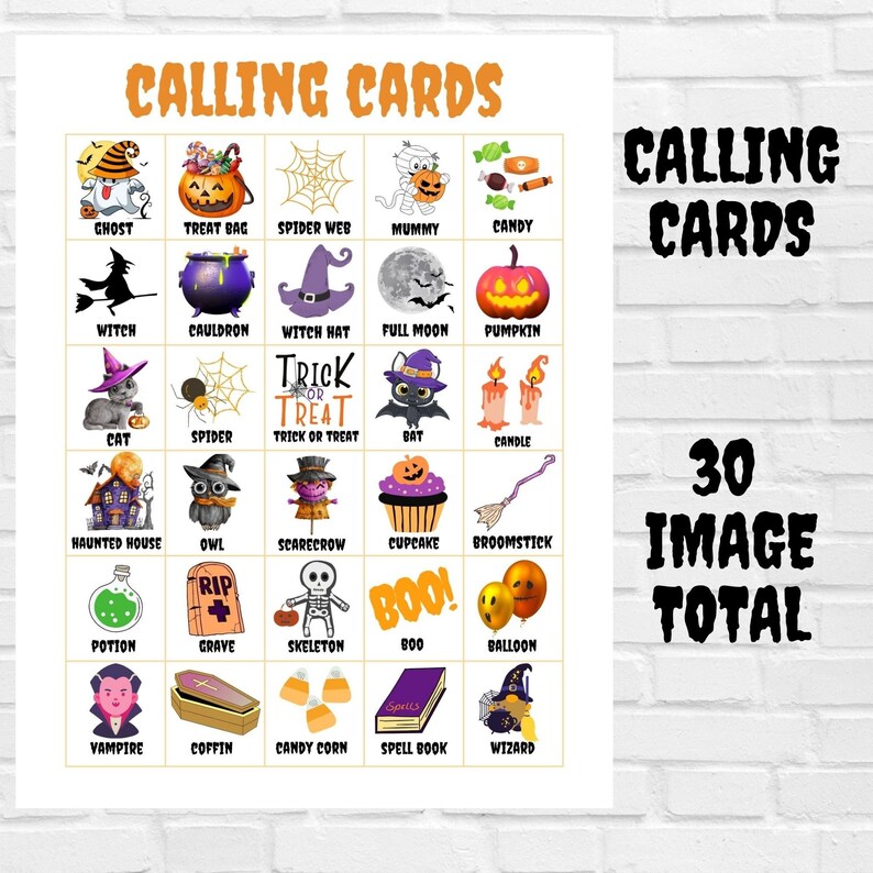 Halloween Bingo, Halloween Bingo Game, Halloween Activity for Kids ...