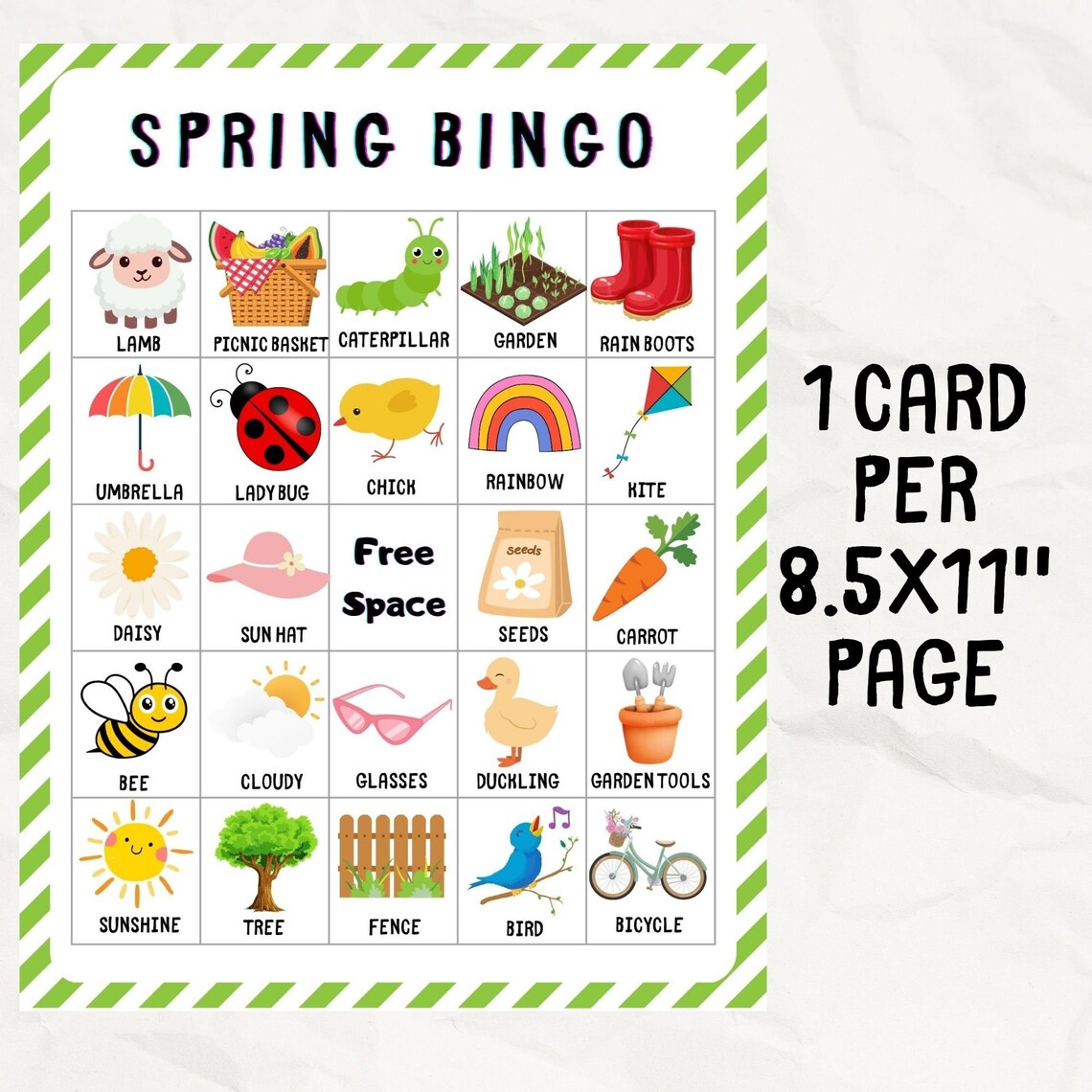 30 Spring Bingo Cards, Printable Spring Bingo Game, Bingo Spring ...