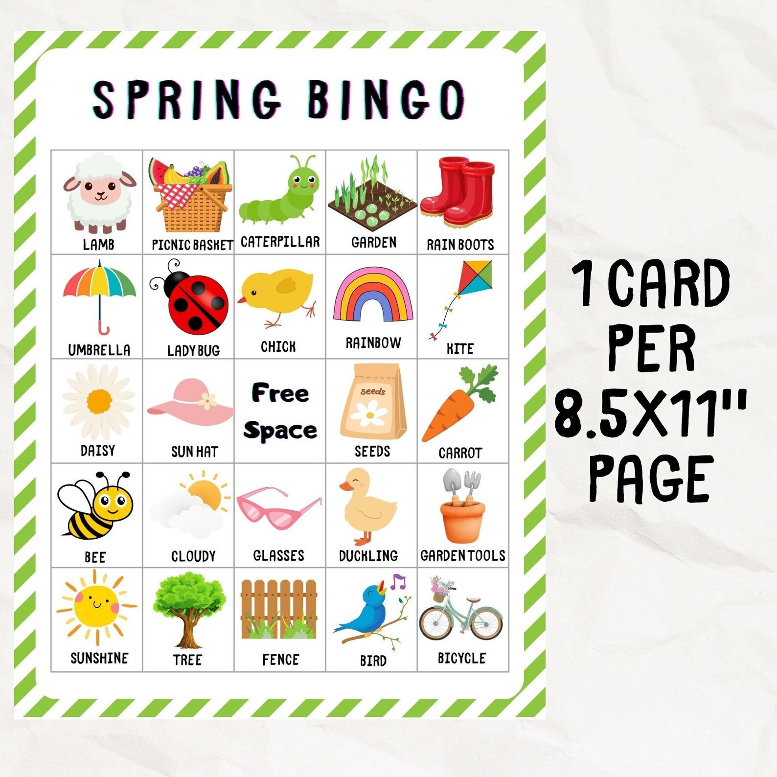 30 Spring Bingo Cards, Printable Spring Bingo Game, Bingo Spring ...