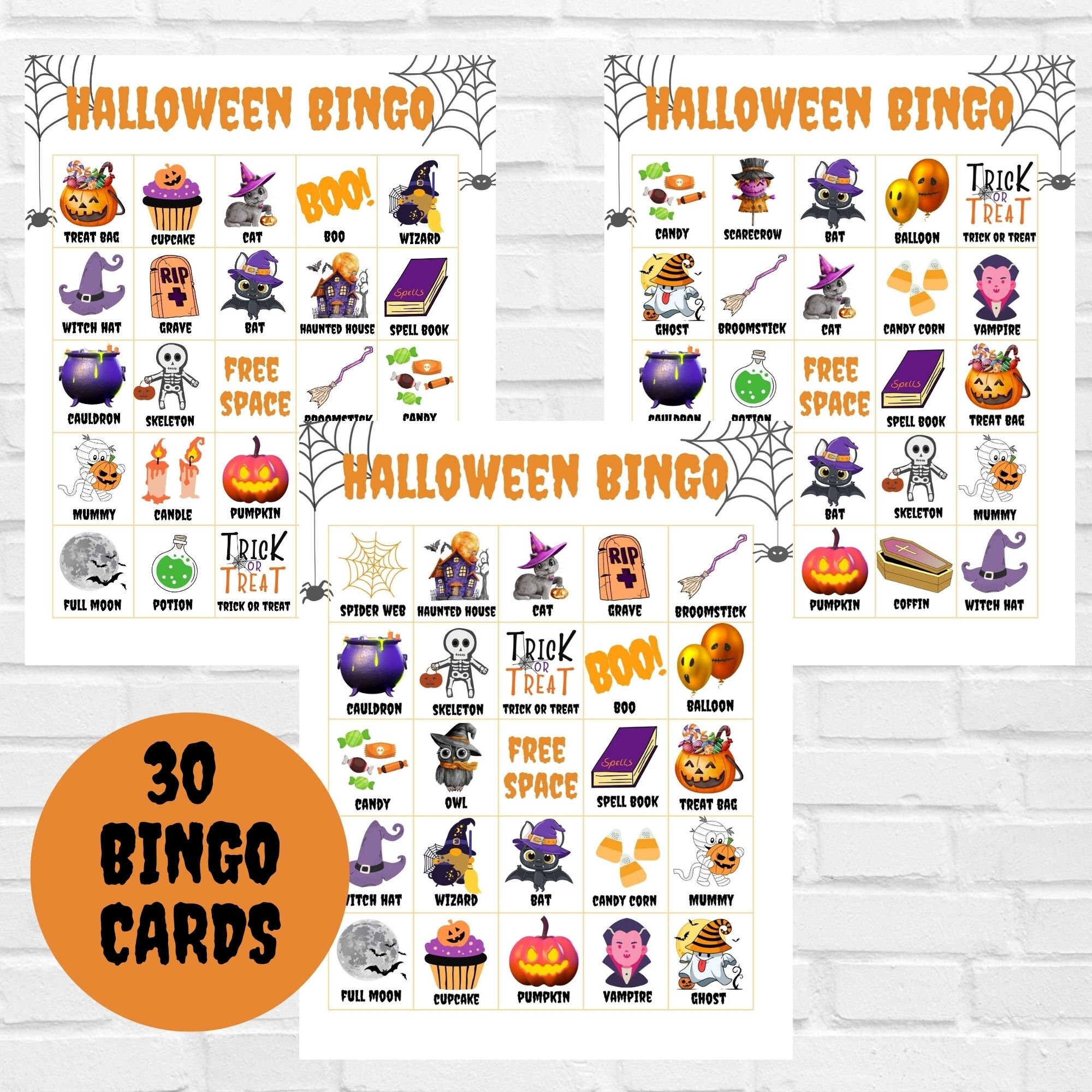 Halloween Bingo, Halloween Bingo Game, Halloween Activity for Kids ...