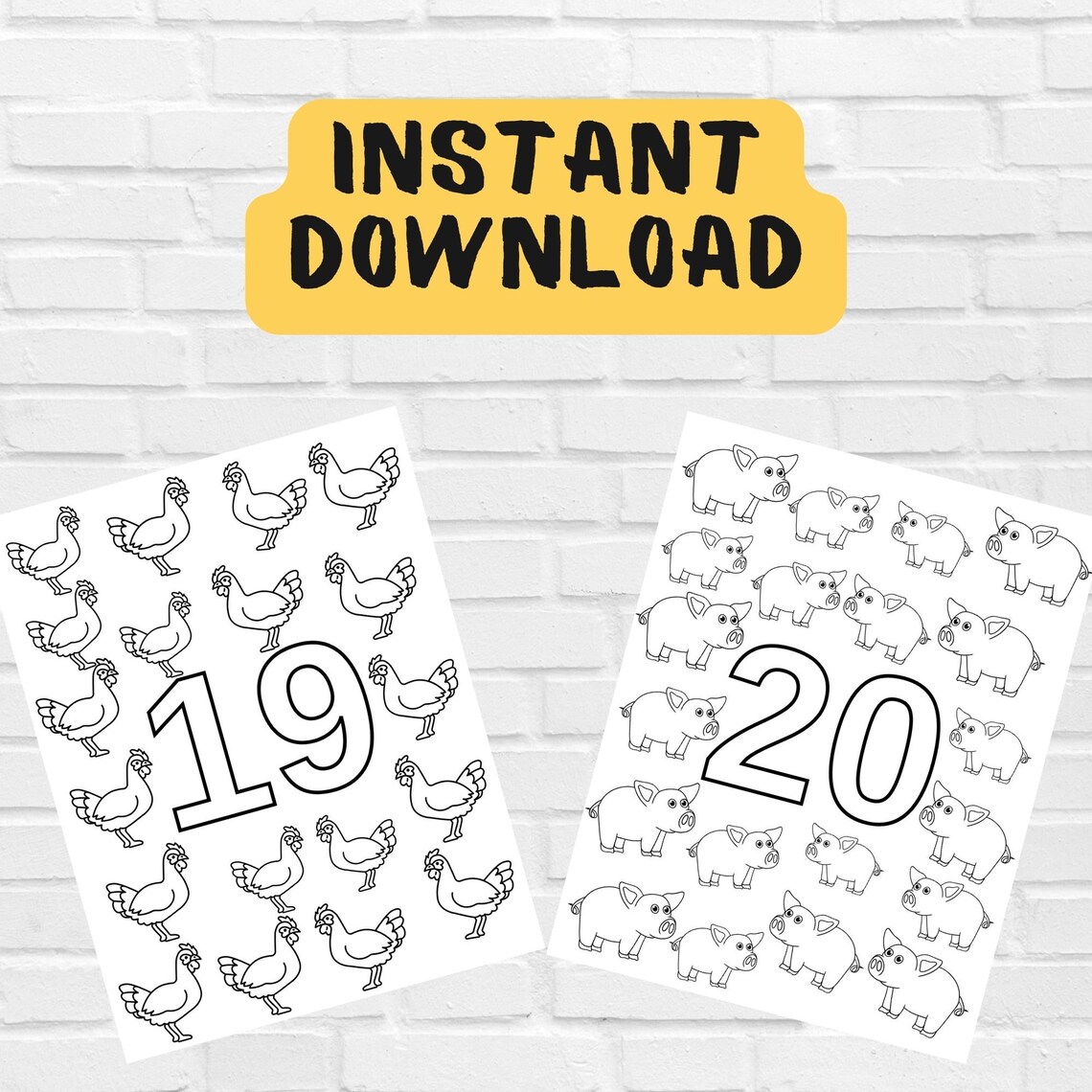 20 Printable Numbers Coloring Pages, Coloring Page, Preschool ...