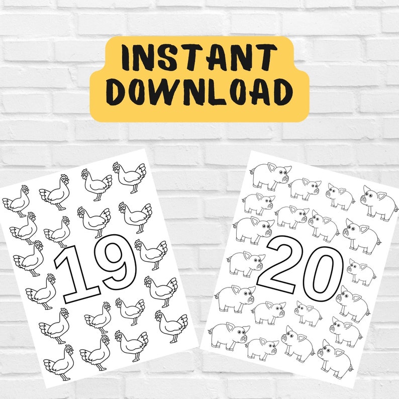 20 Printable Numbers Coloring Pages, Coloring Page, Preschool ...