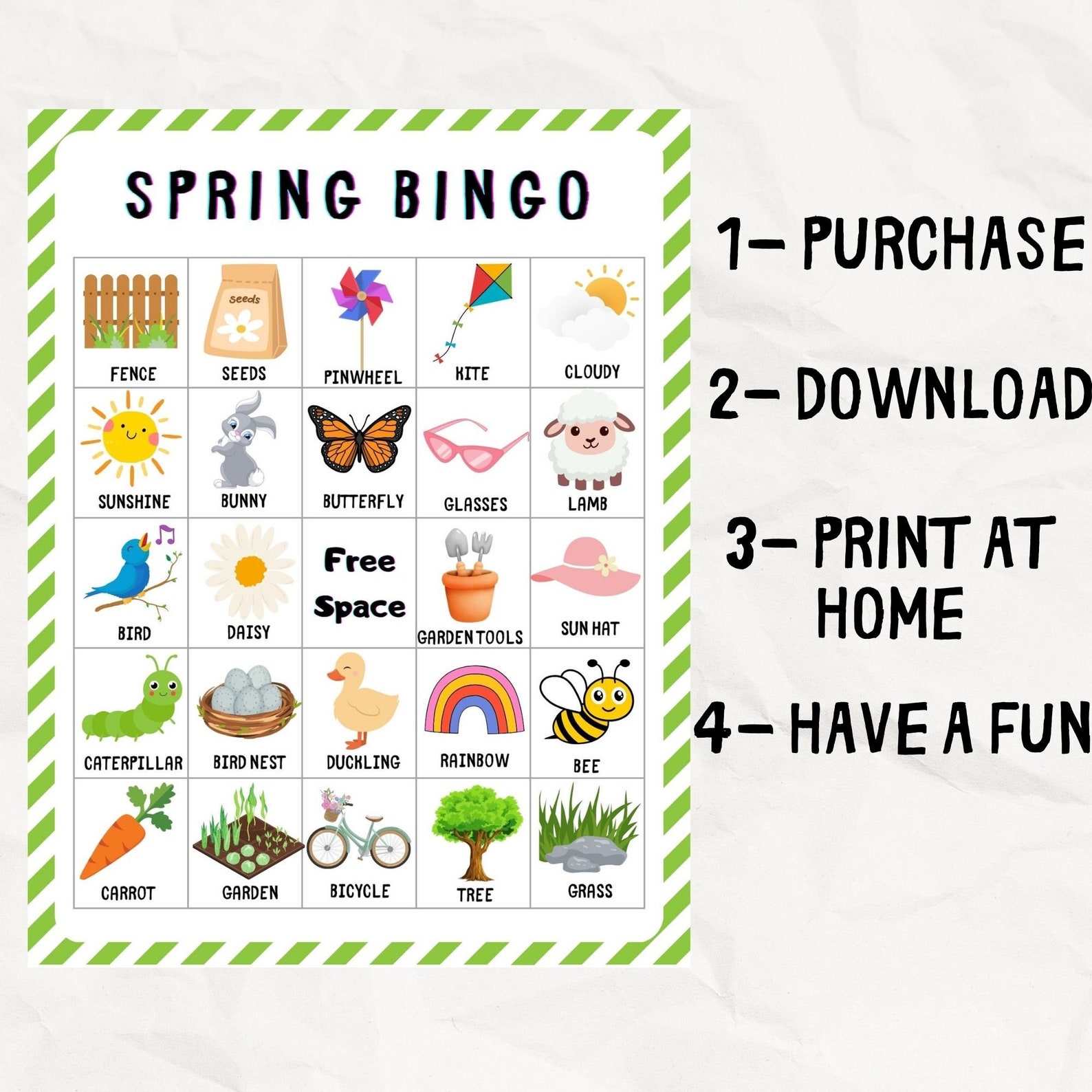 30 Spring Bingo Cards, Printable Spring Bingo Game, Bingo Spring ...