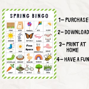 30 Spring Bingo Cards, Printable Spring Bingo Game, Bingo Spring ...