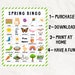 30 Spring Bingo Cards, Printable Spring Bingo Game, Bingo Spring ...