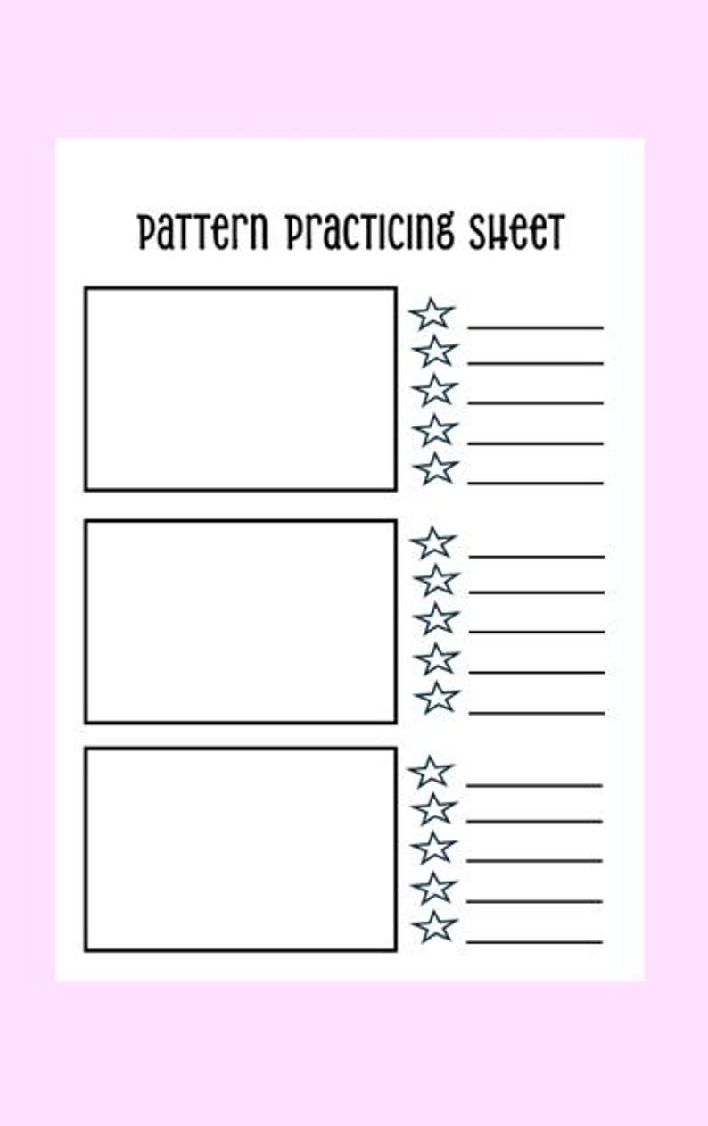 Pattern Colouring Practice Sheet With FREE Colour Swatch - Etsy