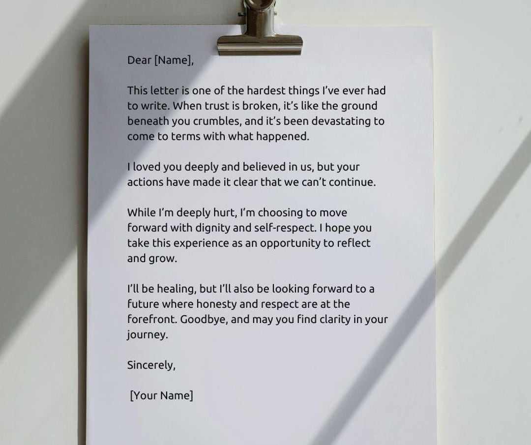 Goodbye Letter Templates: Relationship Endings, Editable MS Word ...