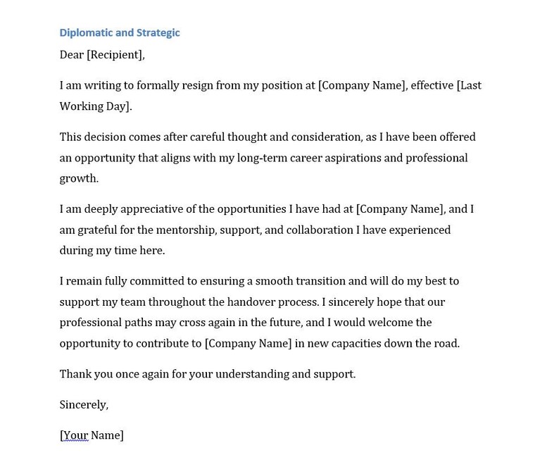 10 Resignation Letter New Opportunities. Resignation Letter Career ...