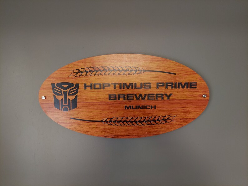 Hoptimus Prime Brewery Sign - Metal Transformers Sign - Man Cave Beer ...