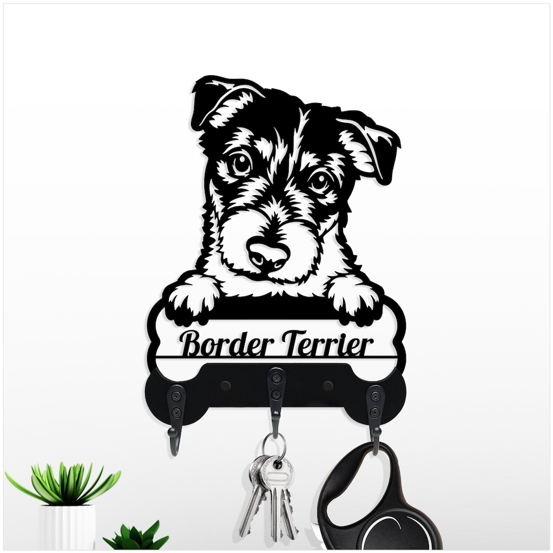 Key Rack Border Terrier V1 Design Dog Gift Customizable With 3 Metal ...