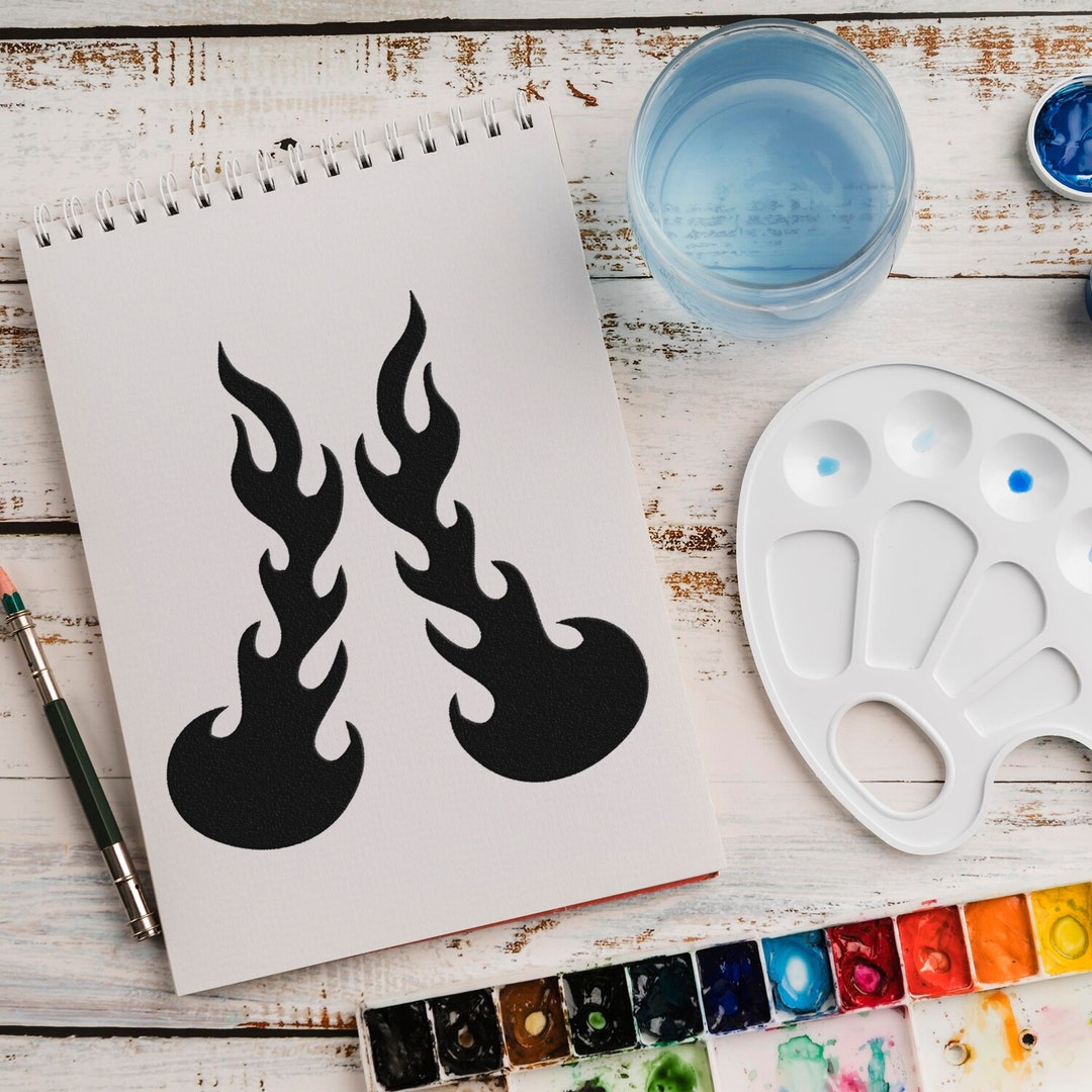 Stencil Fire Outdoor V7 Design Stencil DIY Airbrush Pattern Wall Design ...