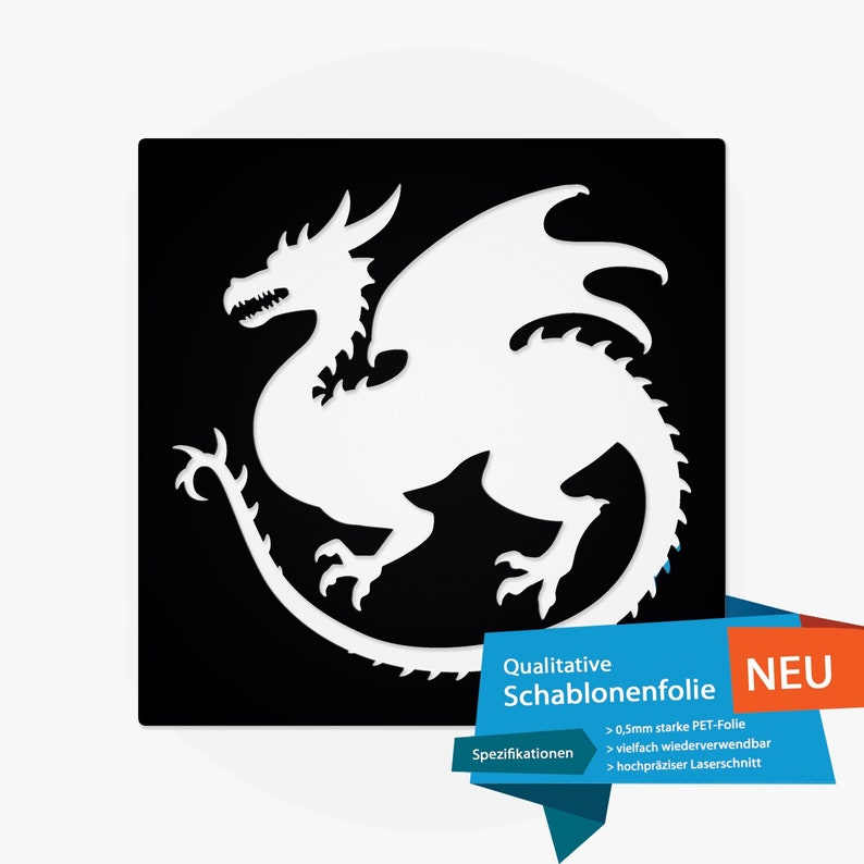 Stencil Dragon Mythical Creature V1 Design Stencil DIY Airbrush Pattern ...